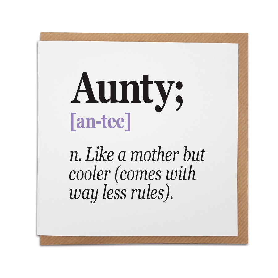 Aunty / Auntie (Noun) - Birthday Card- funny greetings card – Local Lingo